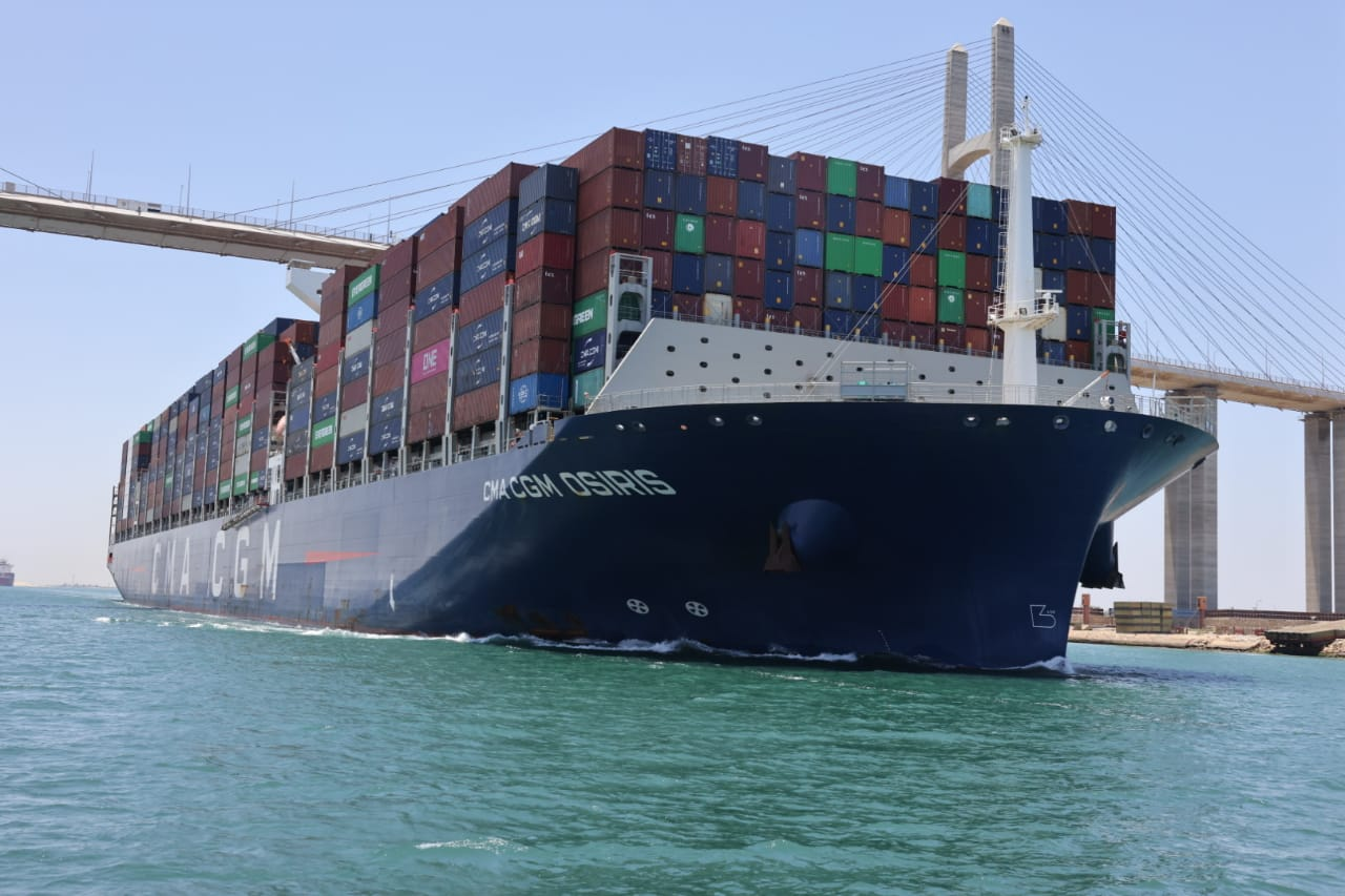 Suez Canal hails mega vessel return as CMA CGM Osiris transits the ...